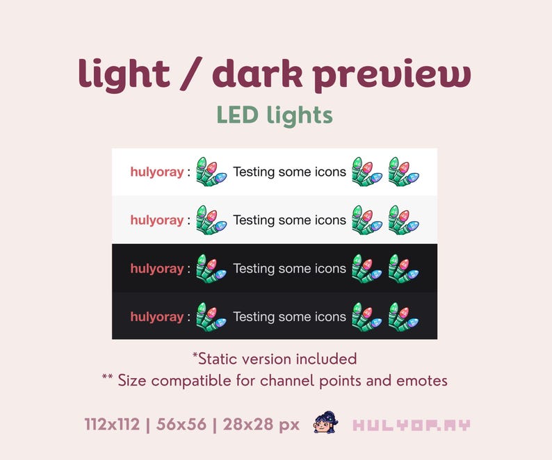 LED Lights | Channel Point | Animated Twitch Emote | Winter Holiday ...