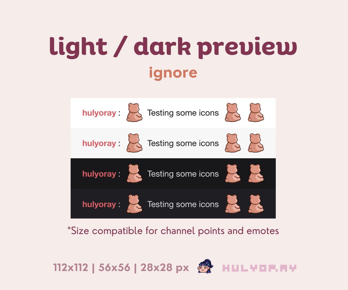 Grizzly Bear | Twitch Emote | Ignore | Channel Point | Cute Cub | Teddy ...