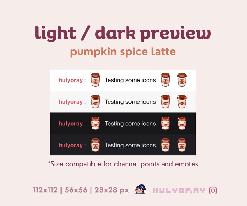 Pumpkin Spice Latte Channel Point Twitch Emote PSL Coffee Cup Cafe ...
