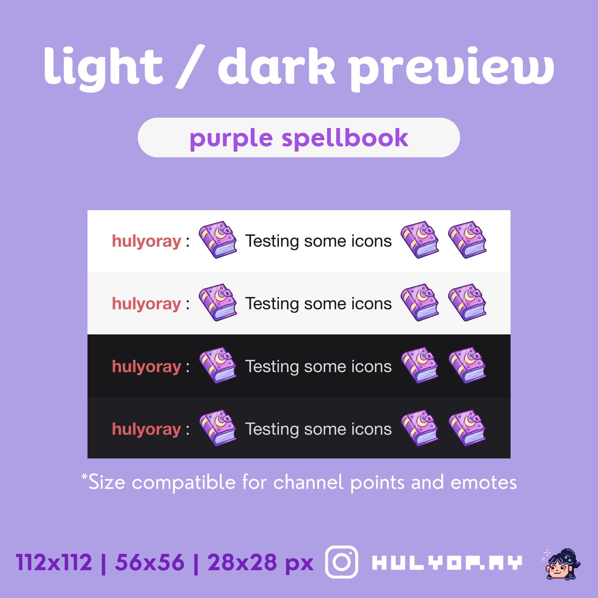 Purple Spellbook Channel Point Twitch Emote Witch Wizard Cute Magical ...