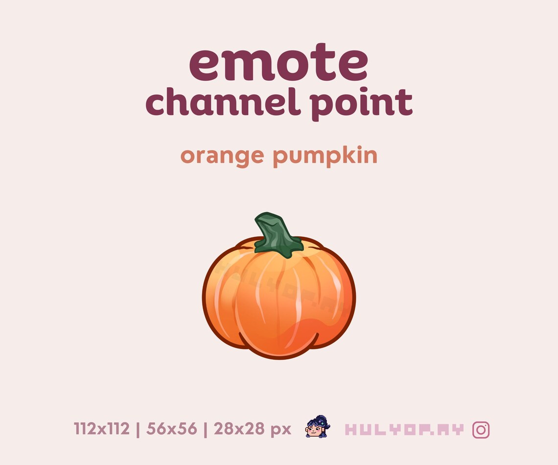 Orange Pumpkin | Channel Point | Twitch Emote | Fall Autumn | Halloween ...