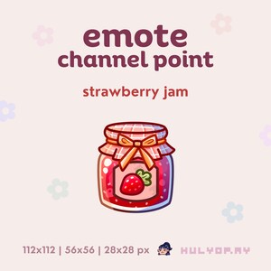 Strawberry Jam Channel Point Twitch Emote Fruit Jam Jar Cute ...