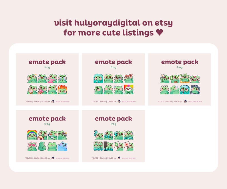 8 Twitch Emotes | Cute Frog | Channel Points | Emoji Bundle | Toad ...