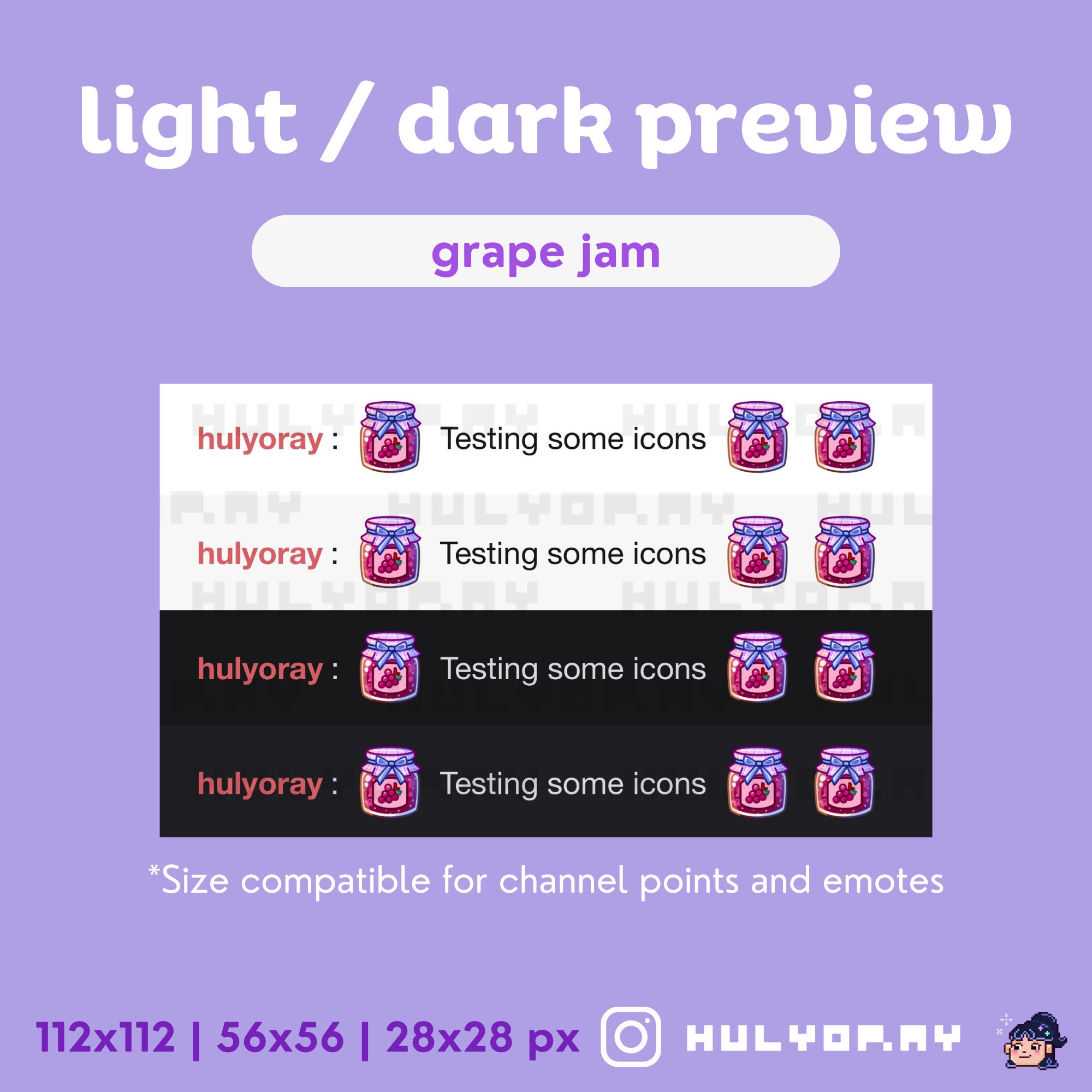 Grape Jam Channel Point Twitch Emote Fruit Jam Jar Cute Cottagecore ...