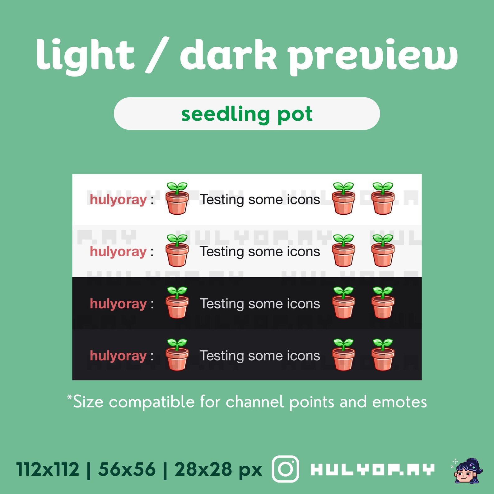 Seedling Pot Channel Point Twitch Emote Baby Plant Garden Cute ...