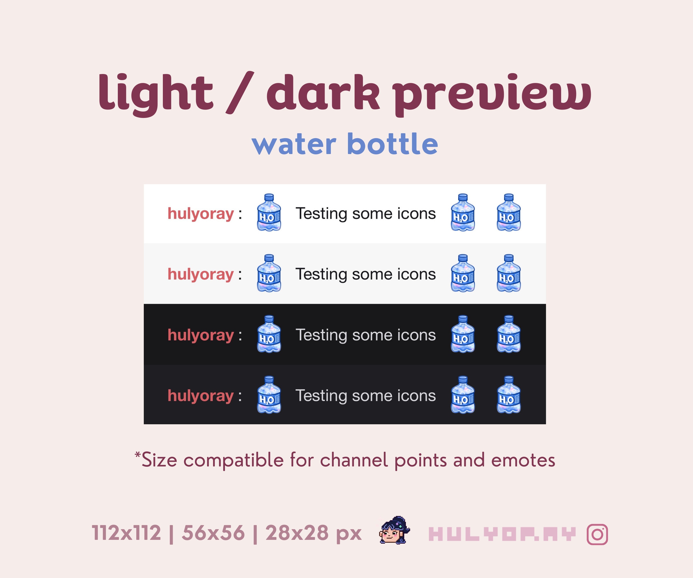 Water Bottle | Channel Point | Twitch Emote | H2O | Blue | Discord ...
