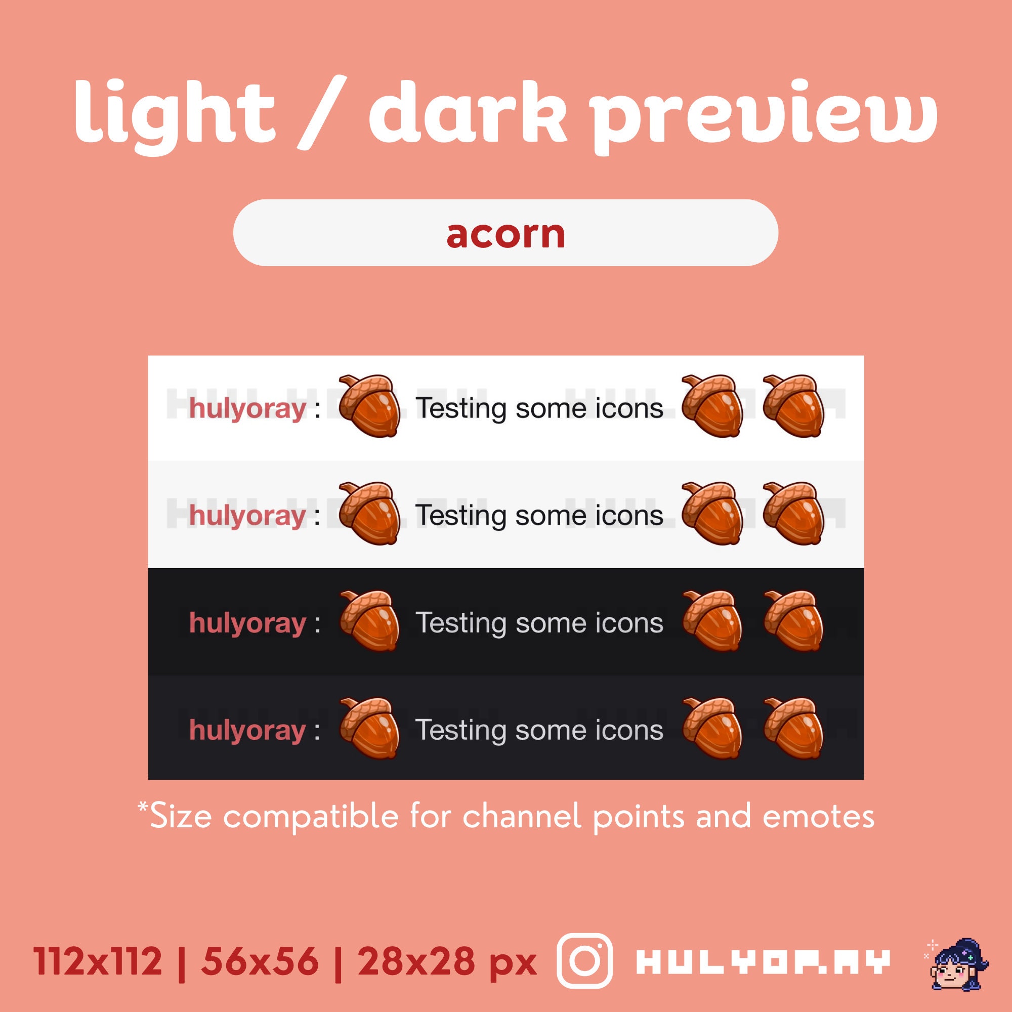 Acorn Channel Point Twitch Emote Cute Cottagecore Nature Fall Autumn ...