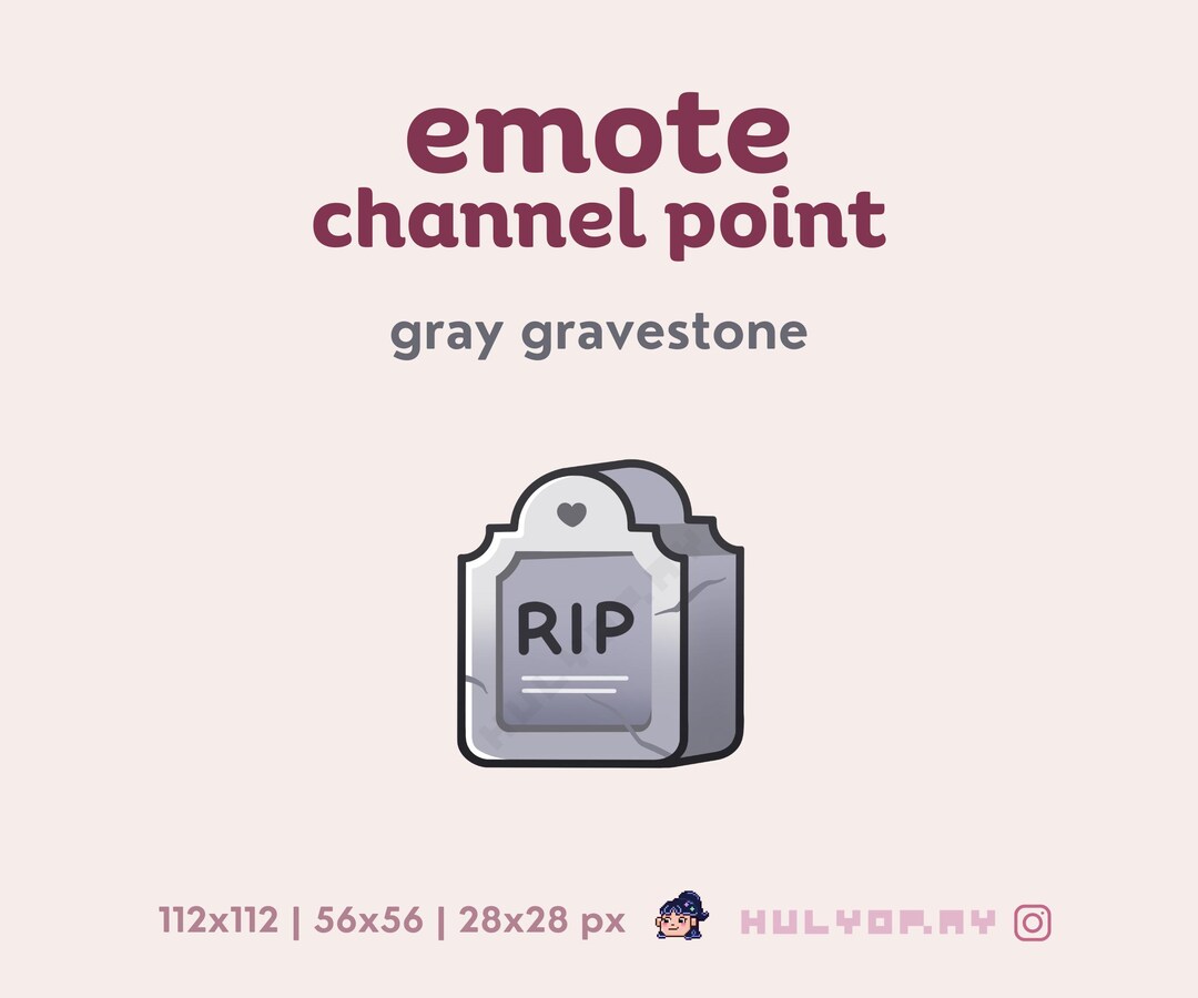 Gray Gravestone | Channel Point | Twitch Emote | RIP | Rest in Peace ...