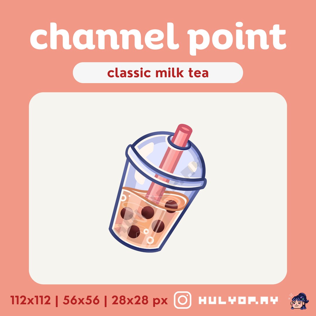 Milk Tea Channel Point Twitch Emote Boba Bubble Tea Tapioca Pearls ...