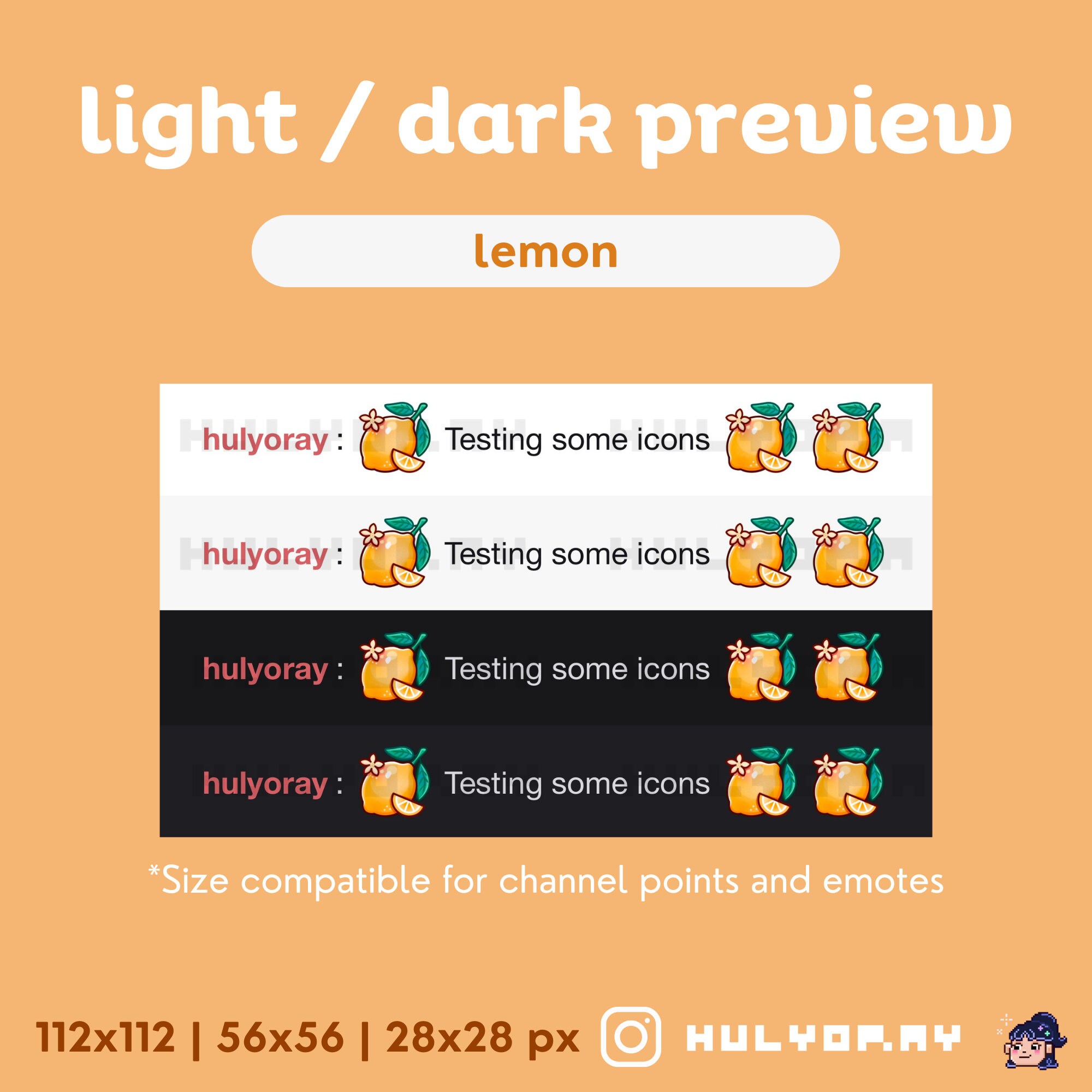 Lemon Channel Point Twitch Emote Fruit Flowers Cute Cottagecore Farm ...