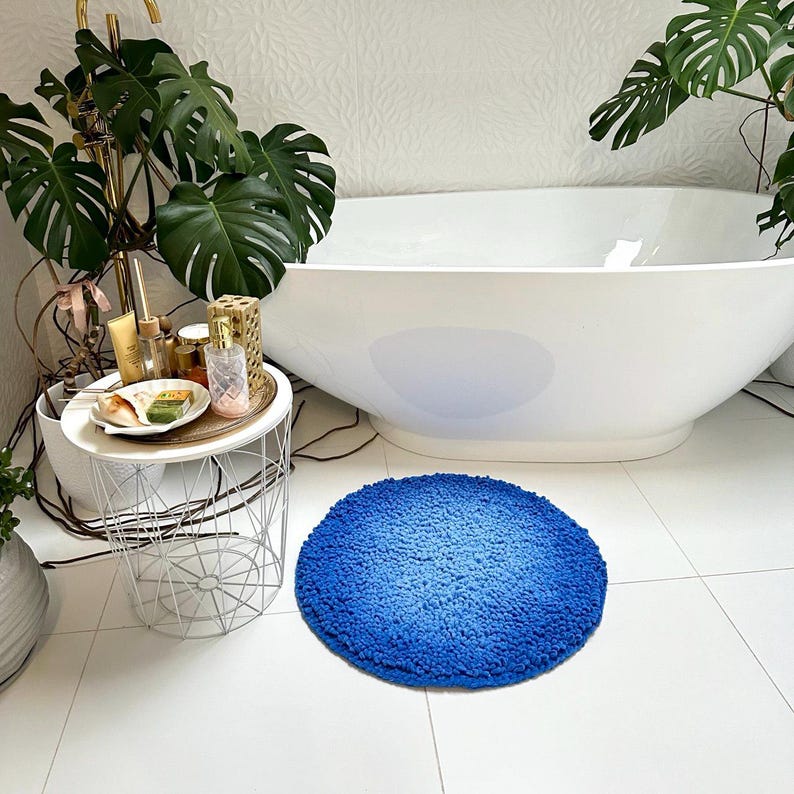 Royal Blue Bathroom Mat – Bathroom Rug 24 Inch - Etsy