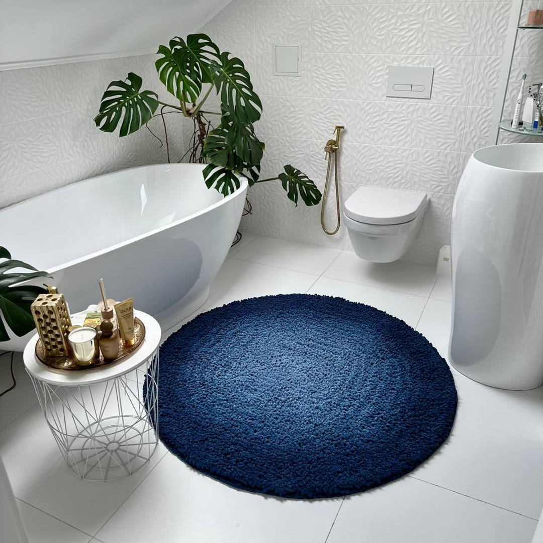 Royal Blue Bathroom Mat Bathroom Rug 24 Inch - Etsy