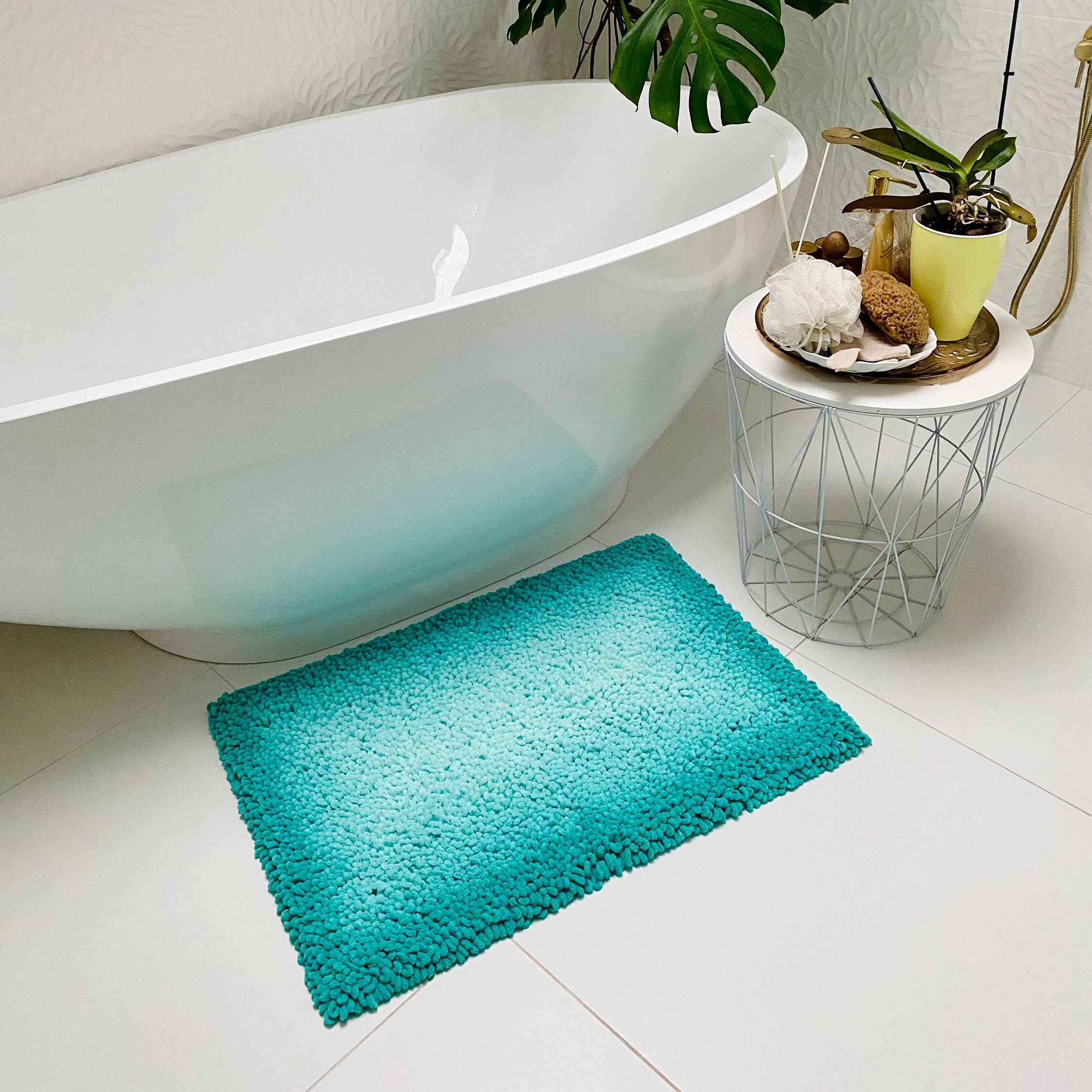 Soft Bath Mat 2030inch, Turquoise Crochet Rug 5075cm, Welcome Rug, Rugs ...