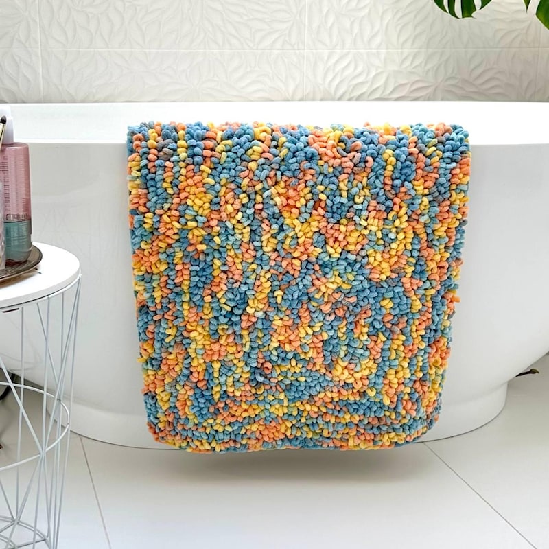 Colorful Crochet Bath Mat - Etsy