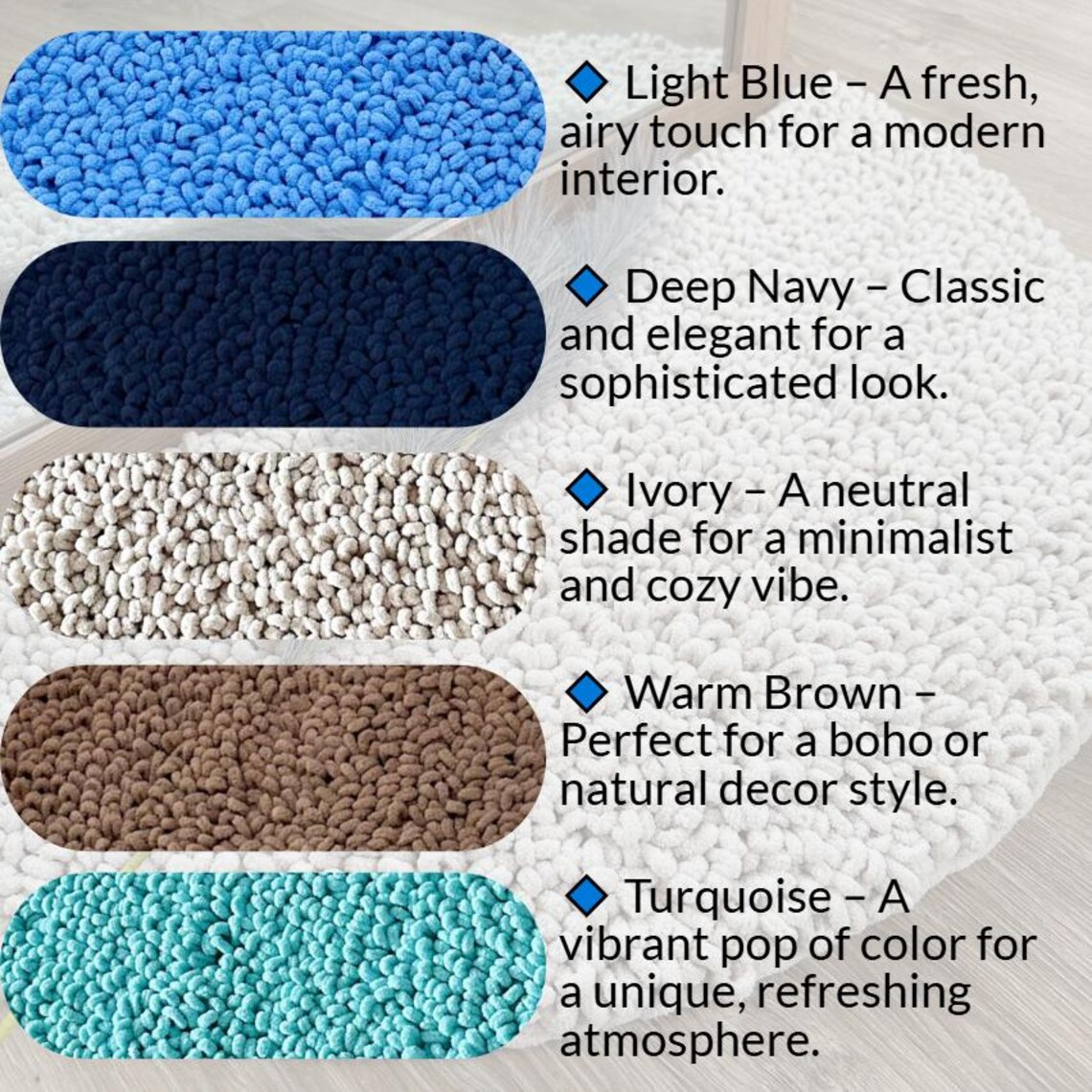 Stylish Semicircle Rug – Soft, Cozy & Versatile - Etsy