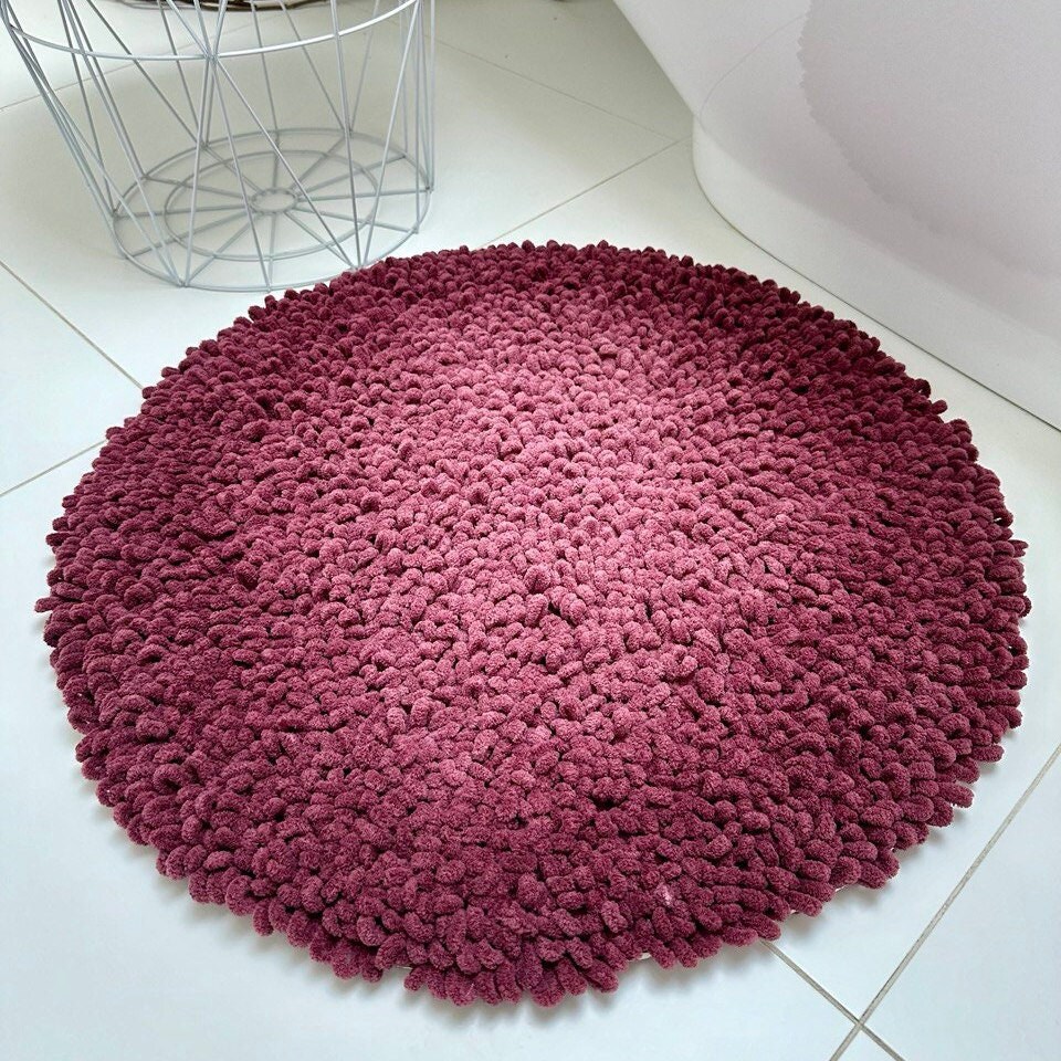 Round Bath Mat Plush 30 Inch Bathroom Rug - Etsy