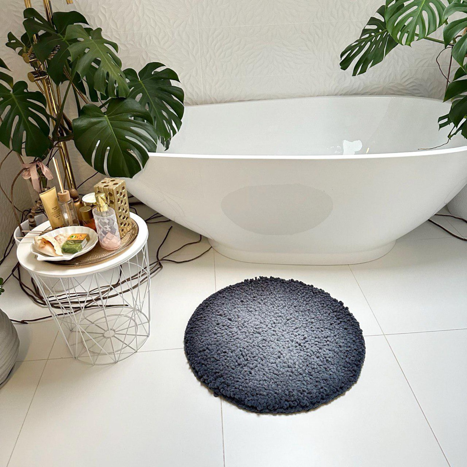 Royal Blue Bathroom Mat – Bathroom Rug 24 Inch - Etsy