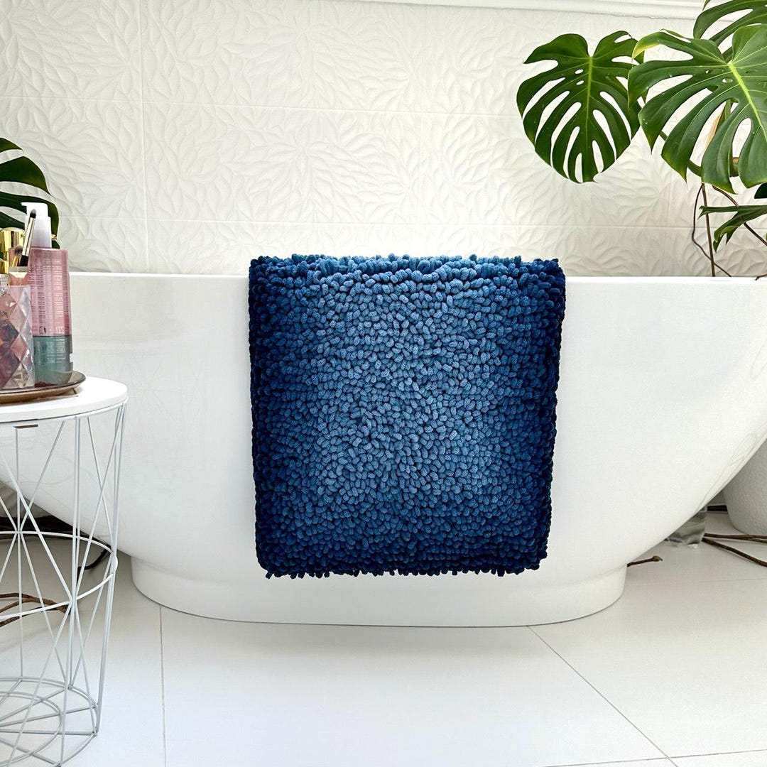 Bath Mats&rugs,navy Blue Bath Mat - Soft and Plush, Bathroom Rug ...