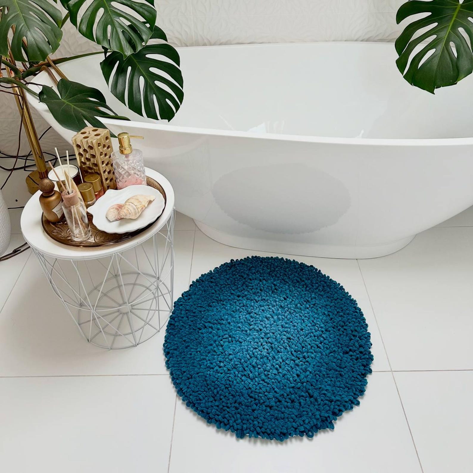 Royal Blue Bathroom Mat – Bathroom Rug 24 Inch - Etsy