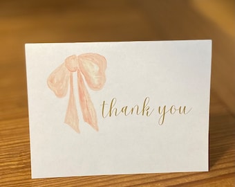 Bow Thank You Card - Etsy