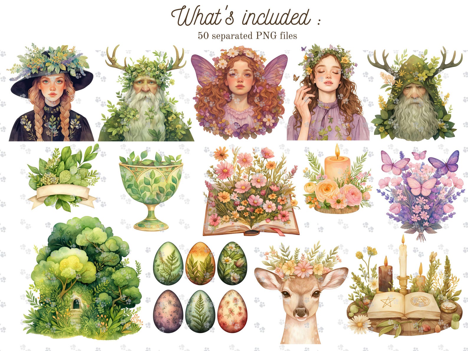 Watercolor Ostara Spring Equinox Clipart, Gothic Witch Clipart, Goddess ...