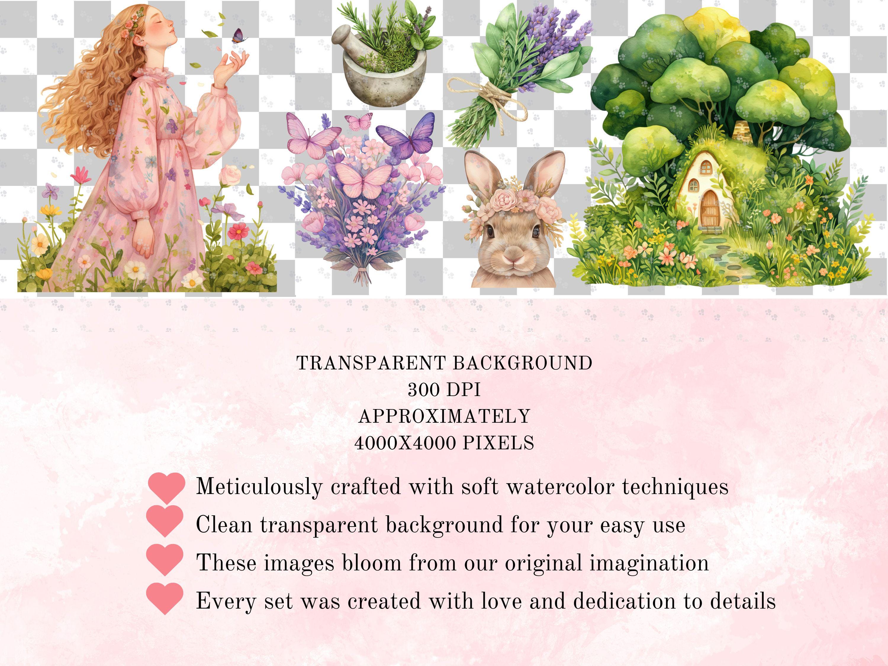Watercolor Ostara Spring Equinox Clipart, Gothic Witch Clipart, Goddess ...