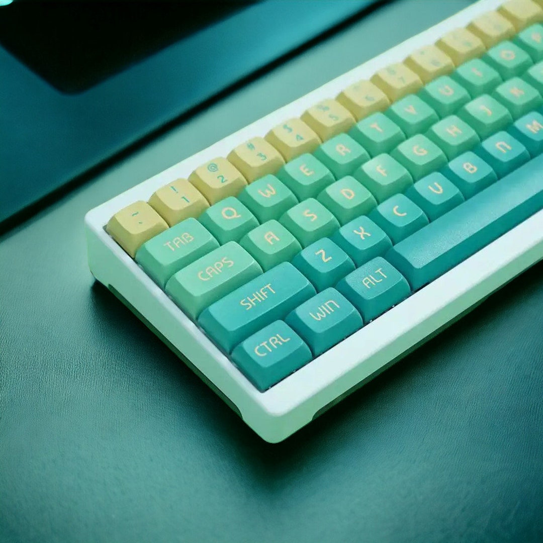 Bamboo Green Forest Matcha Cute Cool Theme Keycaps Set for Mechanical ...