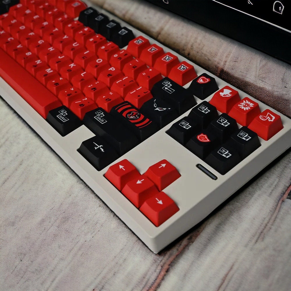 Persona Red Black Video Game Theme Keycaps Set for Mechanical Keyboard ...