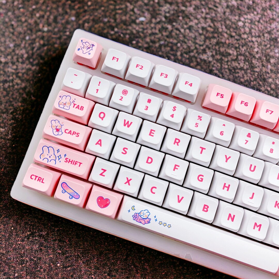 Cute Keycaps Pink Bunny Rabbit Anime Keycaps Set for - Etsy