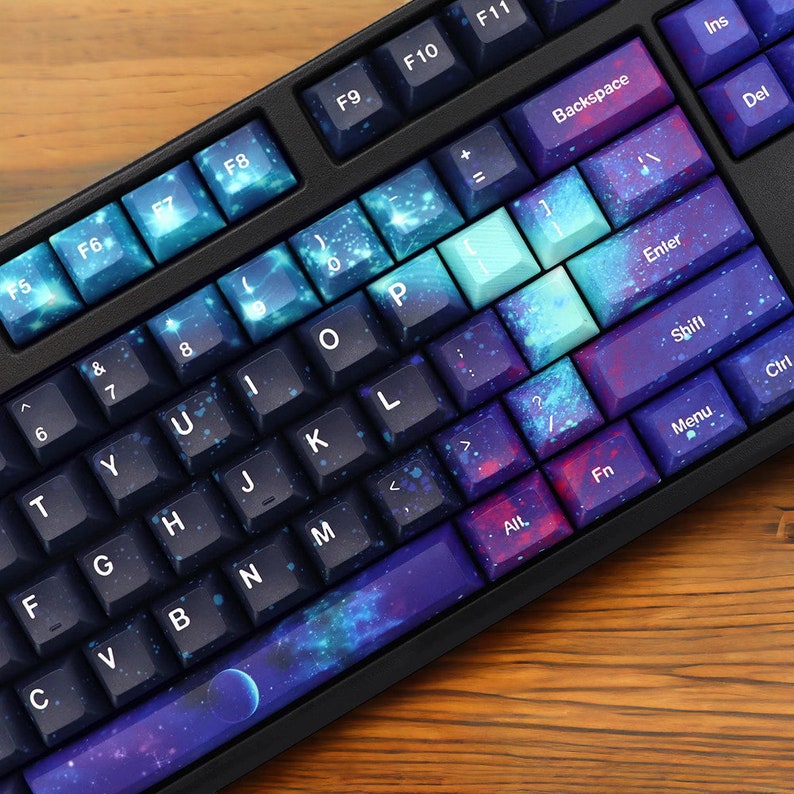 Starry Aurora Night Sky Cute Cool Keycaps Set for Mechanical Keyboard ...