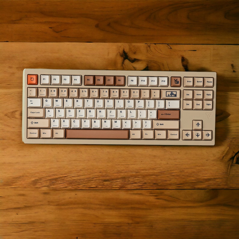 Espresso Wing Coffee Aviator Theme Cute Cool Keycaps Set for Mechanical ...