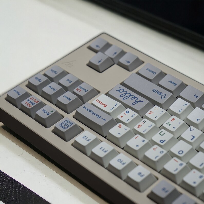Retro Greek Gray Cute Cool Theme Keycaps Set for Mechanical Keyboard ...