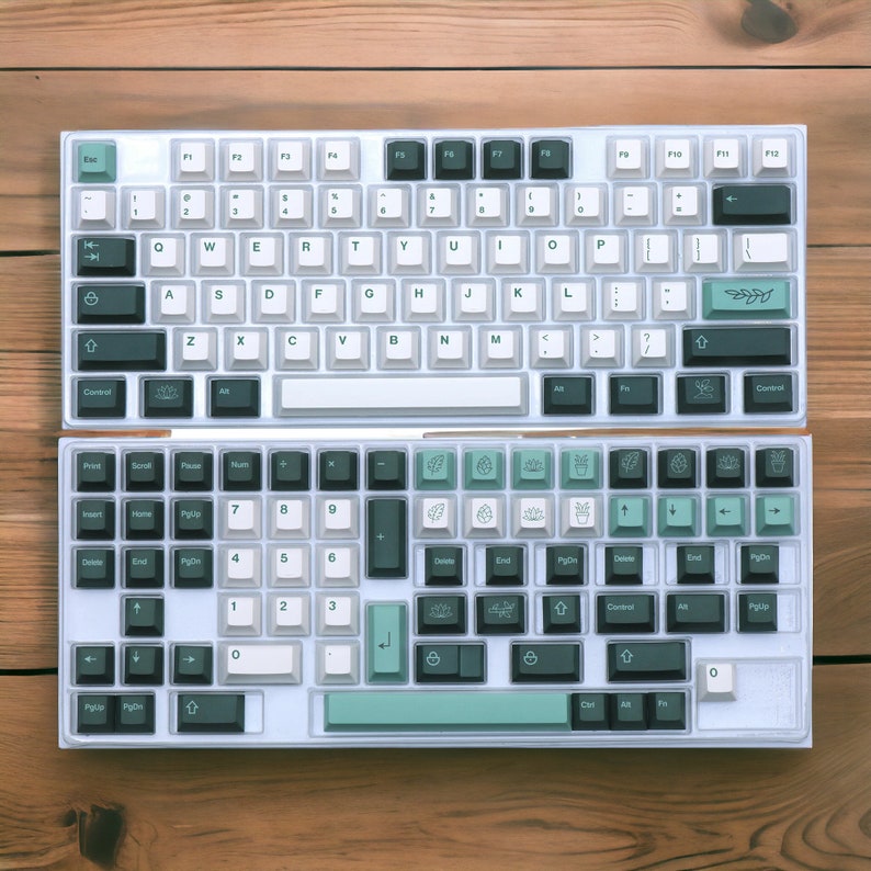 Tree Leaf Layers Botanical Theme Cute Cool Keycaps Set for Mechanical ...