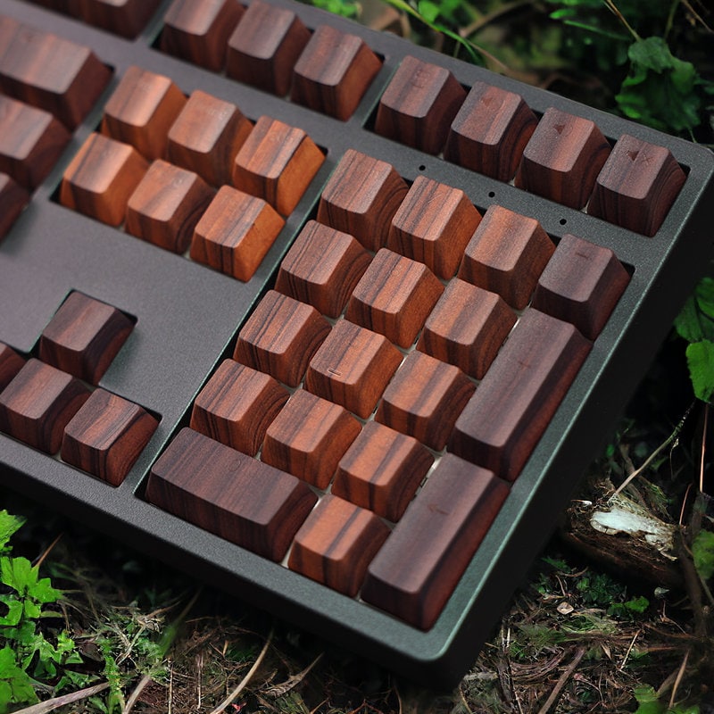 Backlit Walnut Wood Nature Cute Cool Imitation Keycaps for - Etsy