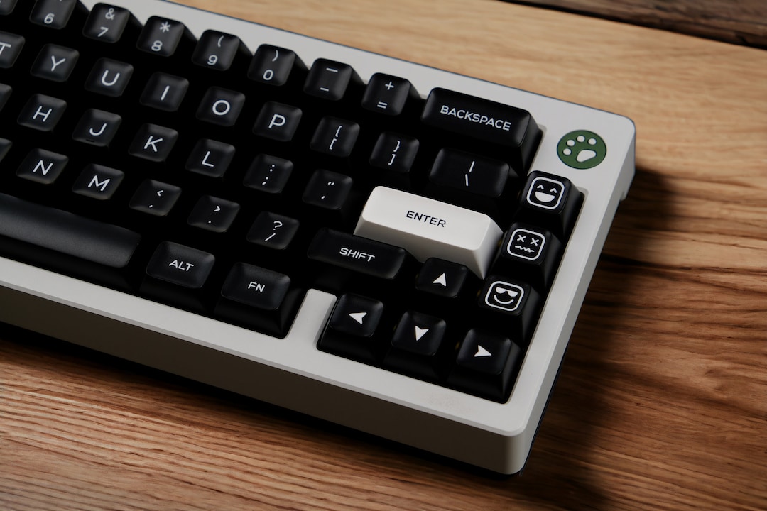 Shadow Stealth Black Eclipse Theme Cute Cool Keycaps Set for Mechanical ...