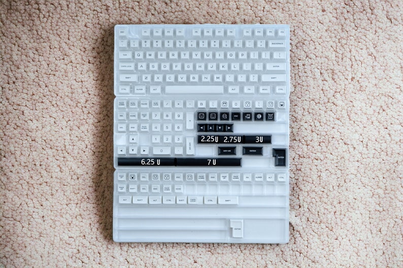 Arctic Frost Snowfall White Theme Cute Cool Keycaps Set for Mechanical ...