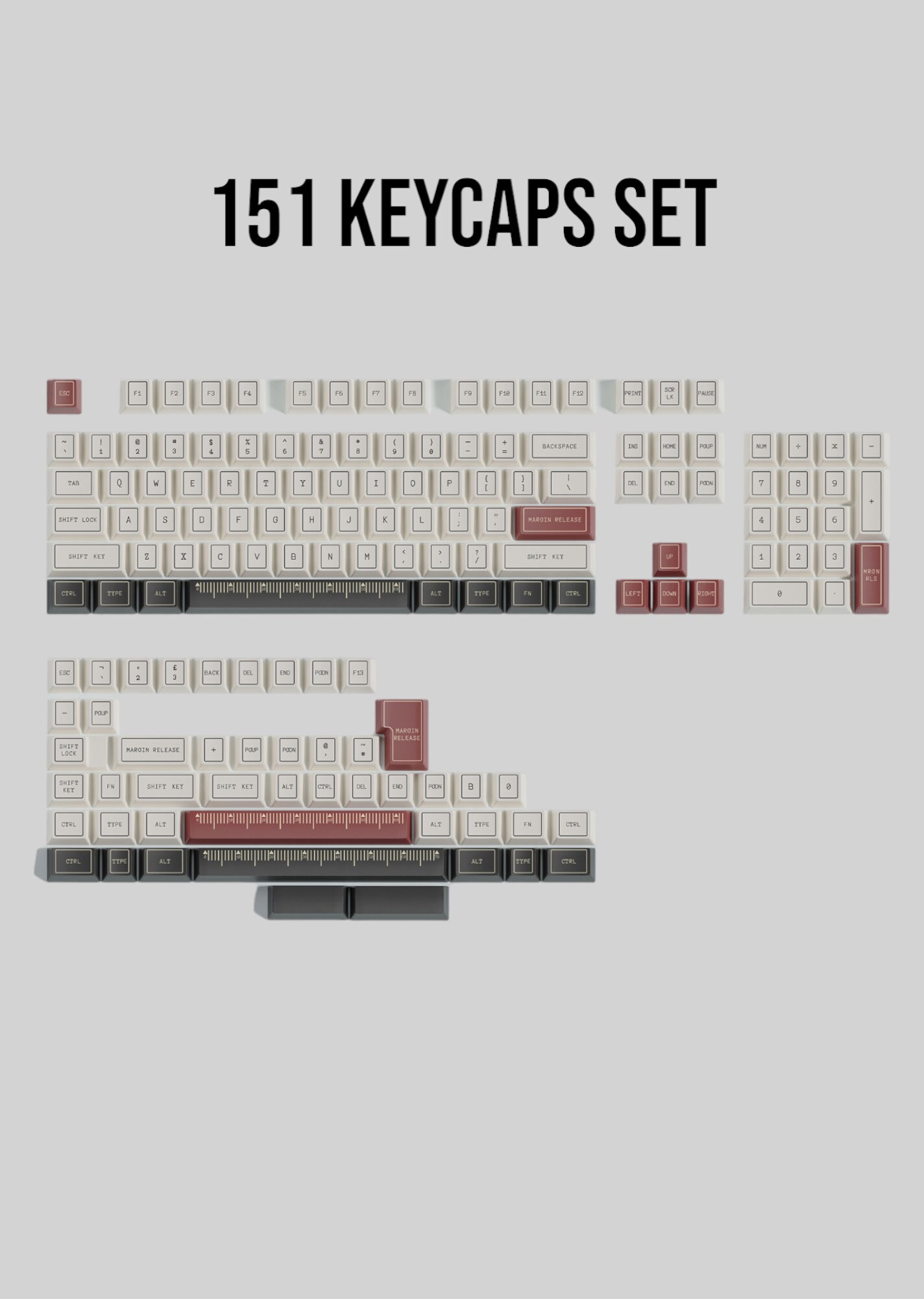 Border Design Classic Theme Cute Cool Keycaps Set for Mechanical ...