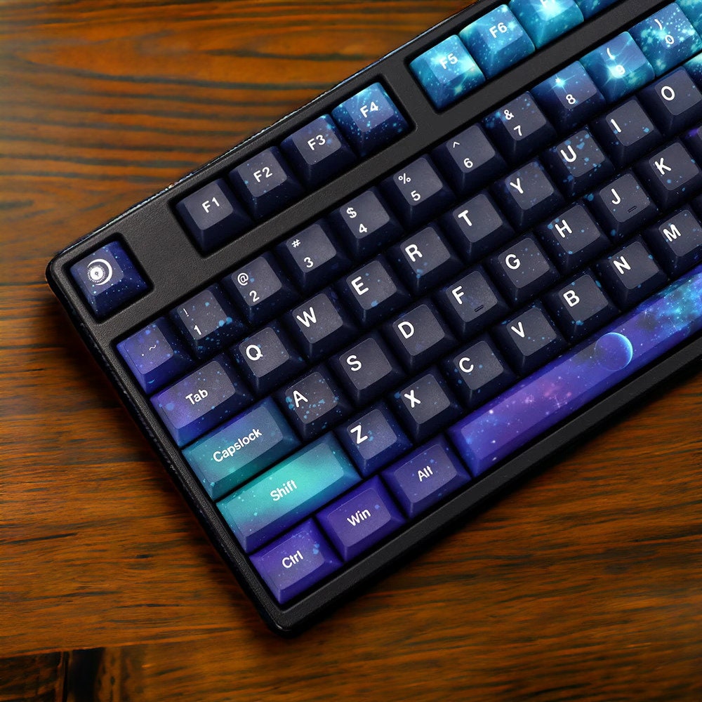 Starry Aurora Night Sky Cute Cool Keycaps Set for Mechanical Keyboard ...