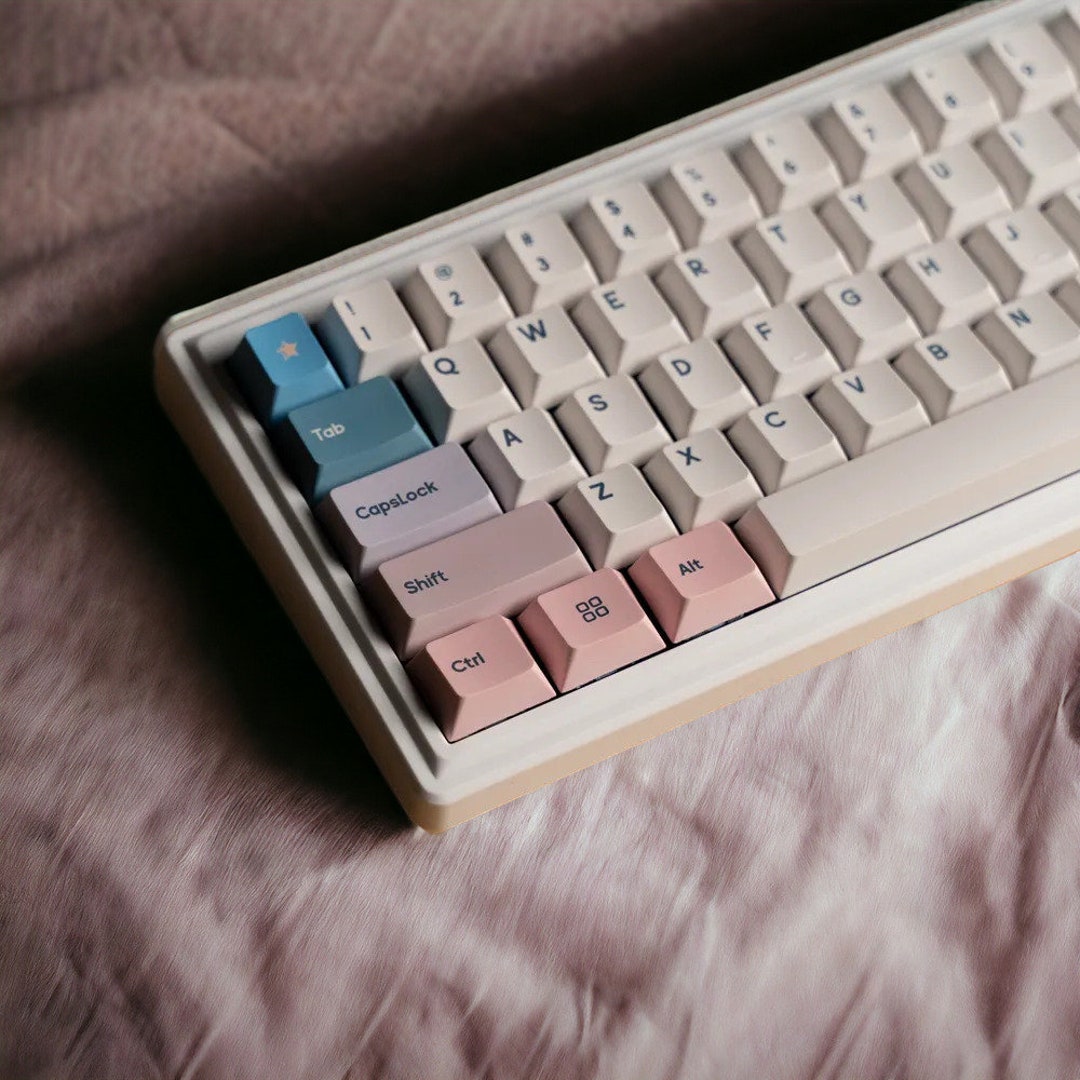 Twilight Flower Sun Pink Purple Cute Theme Keycaps Set for Mechanical ...