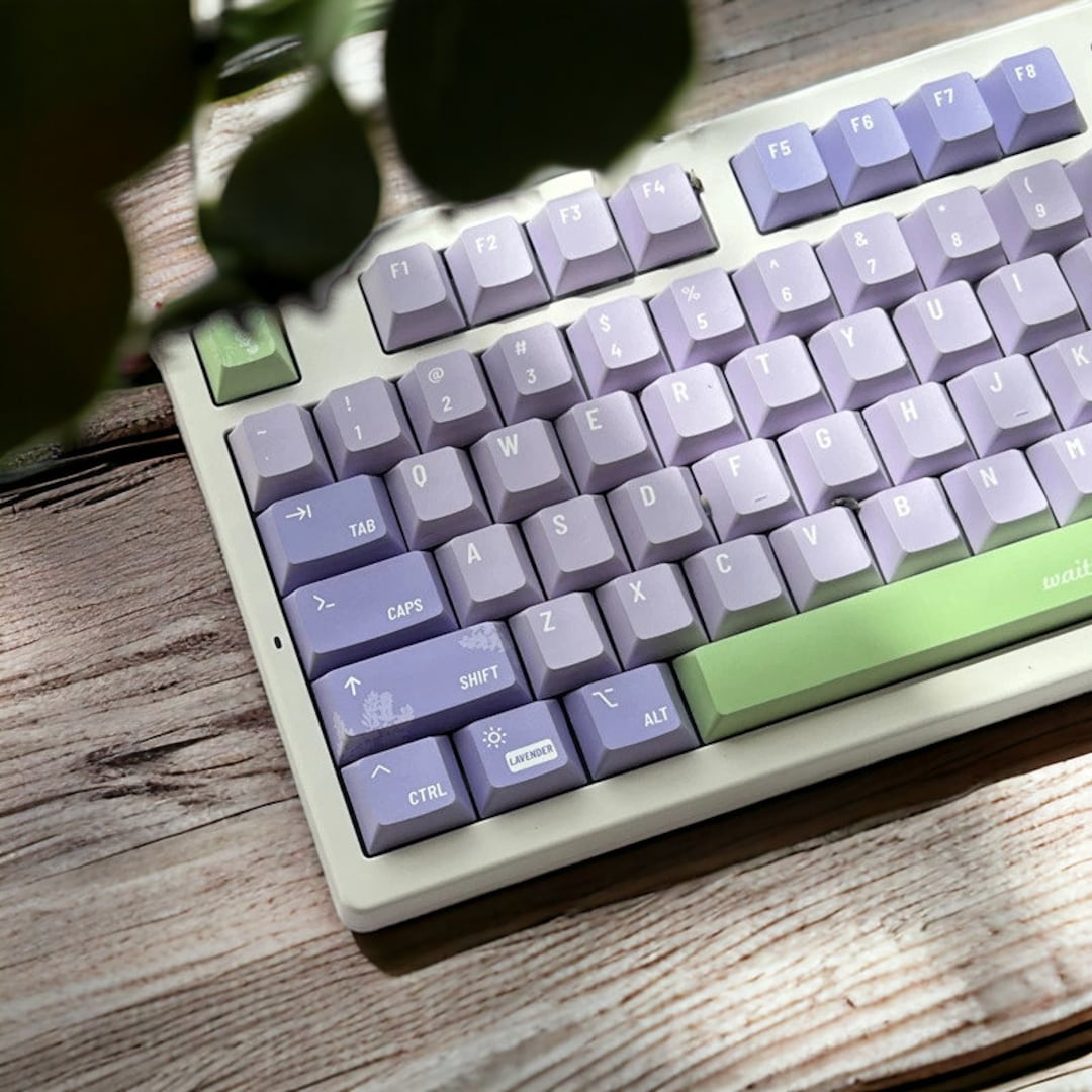 Lavender Purple Lilac Violet Theme Cute Cool Keycaps Set for Mechanical ...