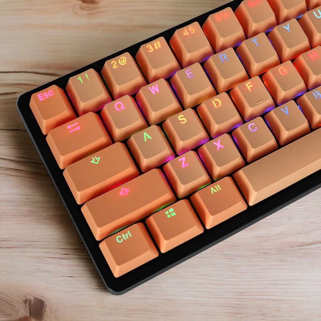 Orange Pudding Sunset Beach Cute Cool Theme Keycaps Set for Mechanical ...