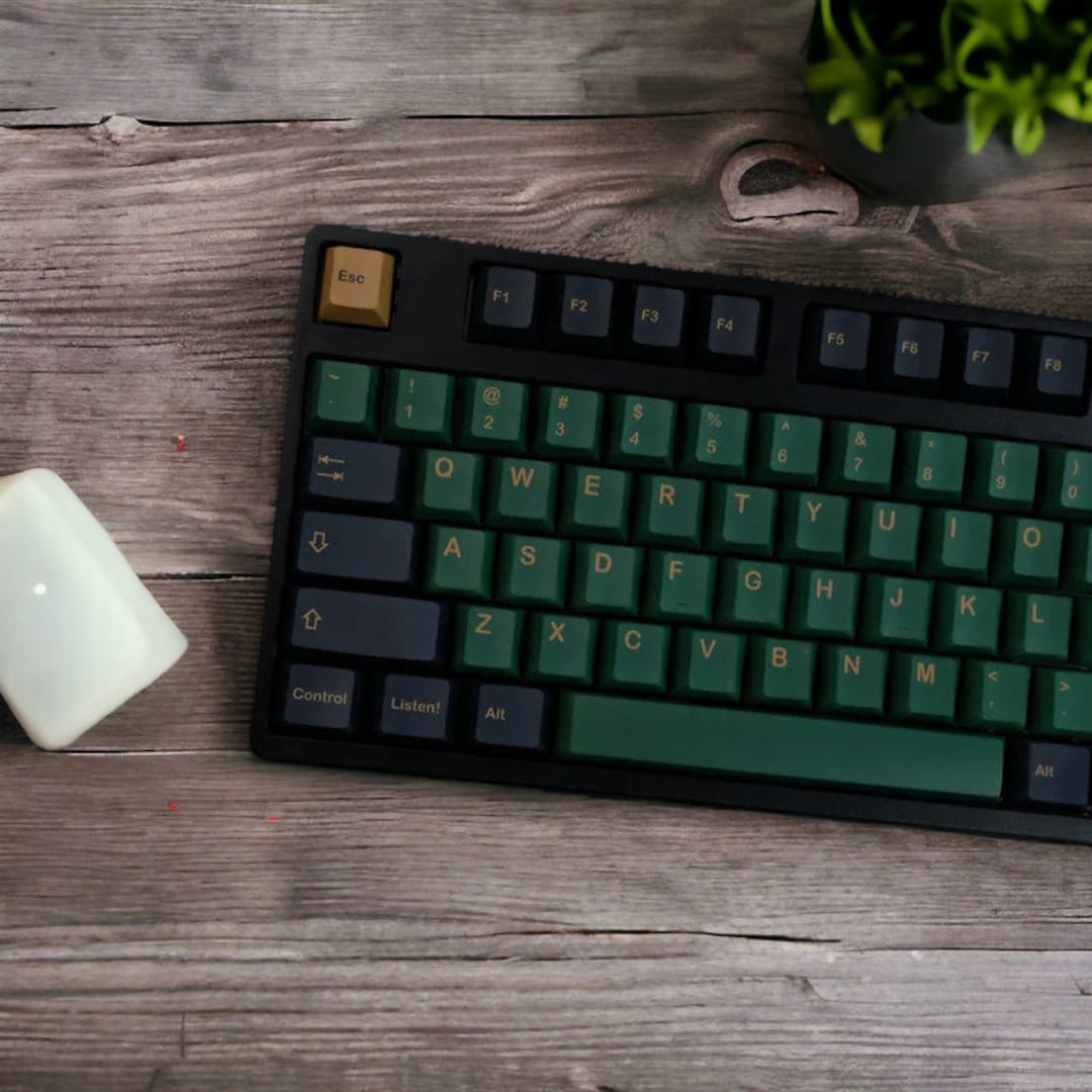 Green Black Link Keycaps Theme Keycap Set for Mechanical Keyboard | 140 ...