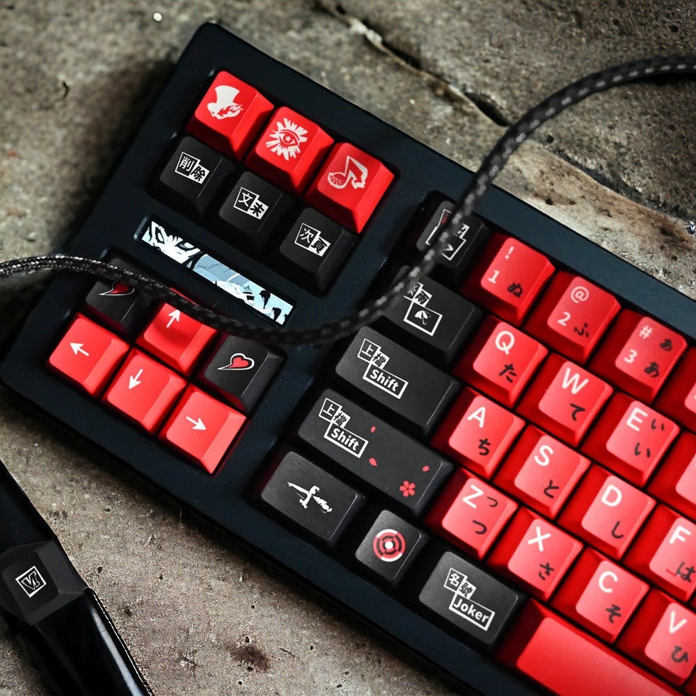 Persona Red Black Video Game Theme Keycaps Set for Mechanical Keyboard ...