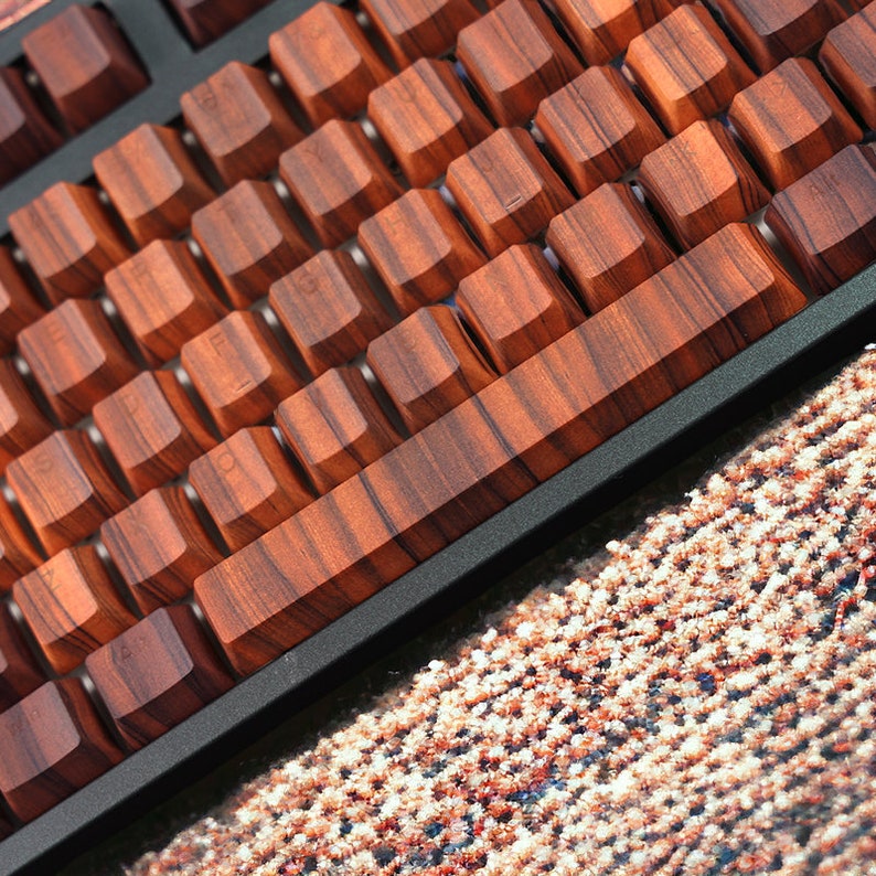 Backlit Walnut Wood Nature Cute Cool Imitation Keycaps for - Etsy