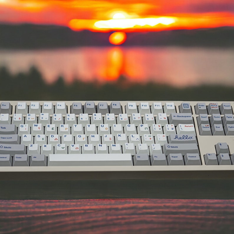 Retro Greek Gray Cute Cool Theme Keycaps Set for Mechanical Keyboard ...