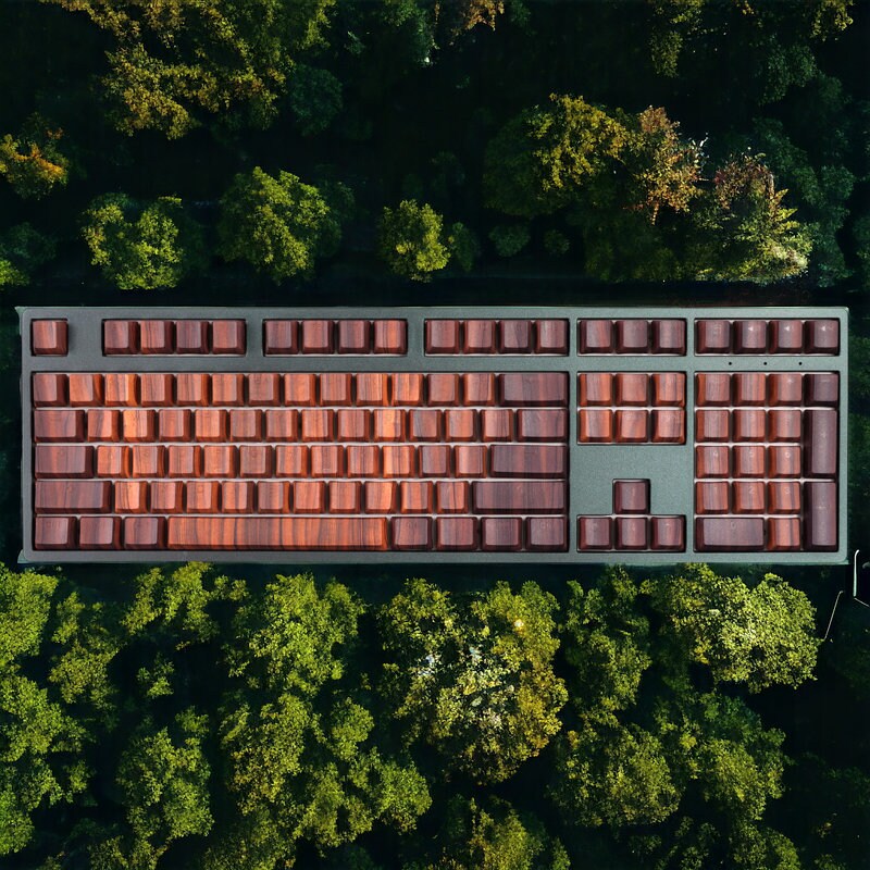 Backlit Walnut Wood Nature Cute Cool Imitation Keycaps for - Etsy