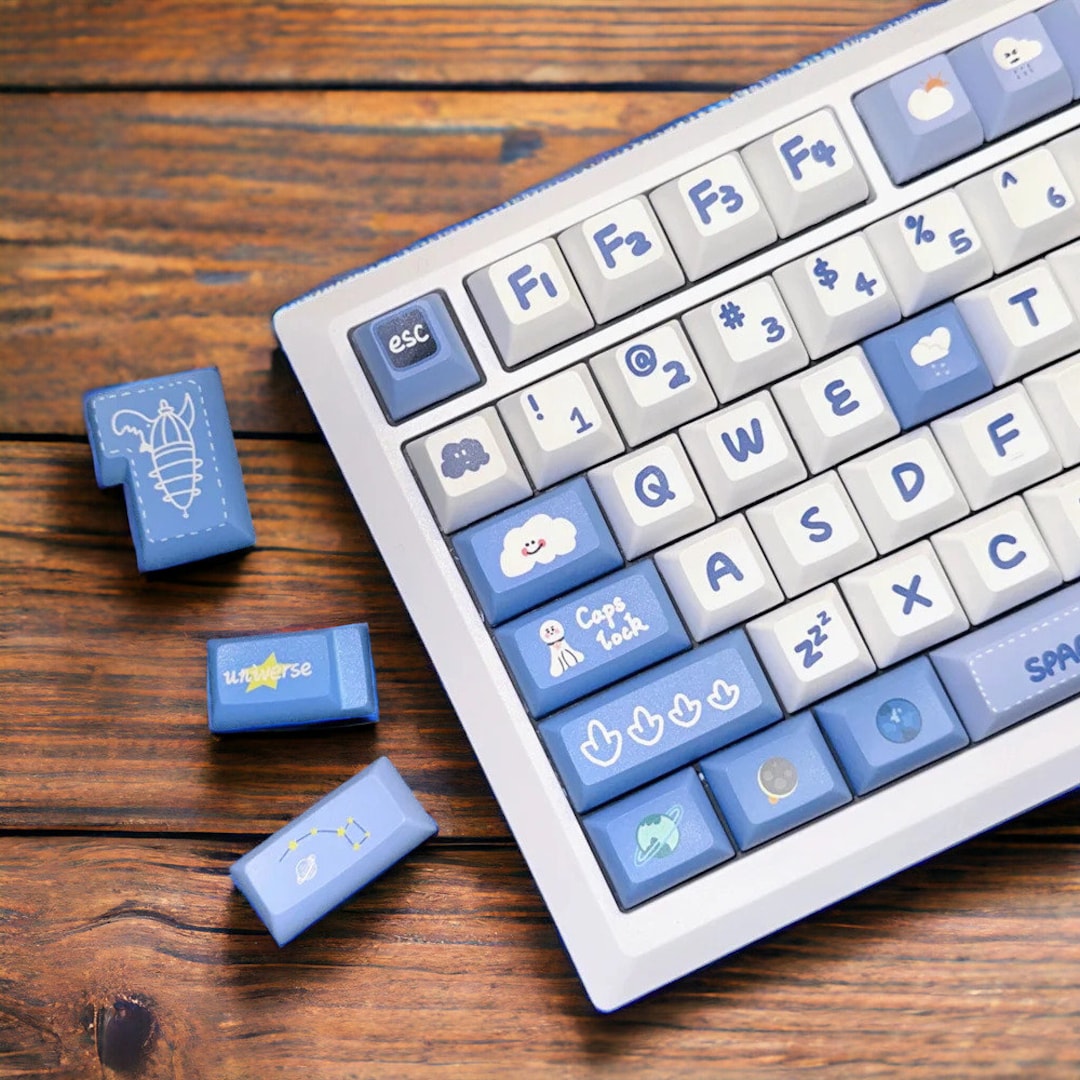 Cloud Kid Baby Keycaps Blue White Theme Keycap Set for Mechanical ...