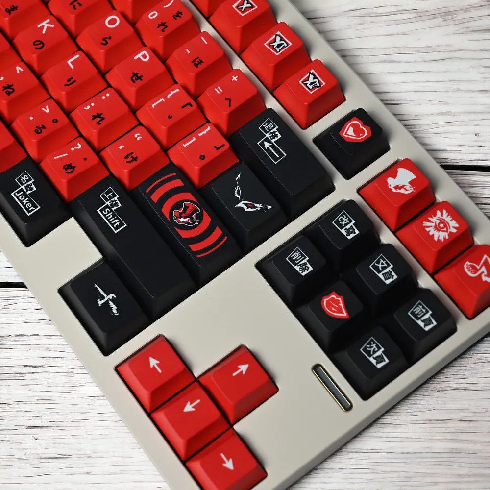 Persona Red Black Video Game Theme Keycaps Set for Mechanical Keyboard ...