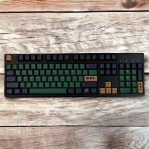 Green Black Link Keycaps Theme Keycap Set for Mechanical Keyboard | 140 ...