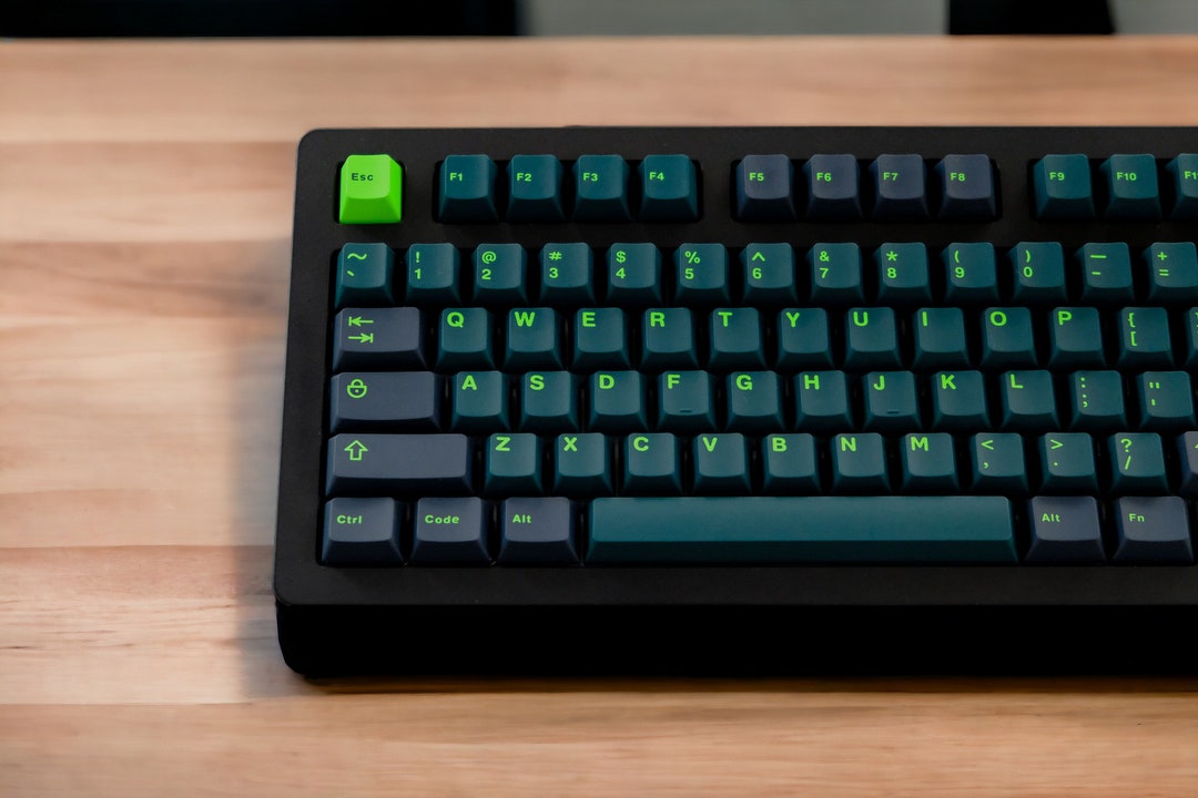 Shadowed Emerald Carbongreen Theme Cute Cool Keycaps Set for Mechanical ...